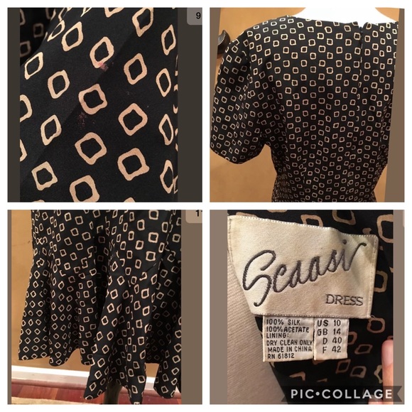 Arnold Scaasi | Dresses | Vintage Scaasi Black Silk Square Cocktail ...